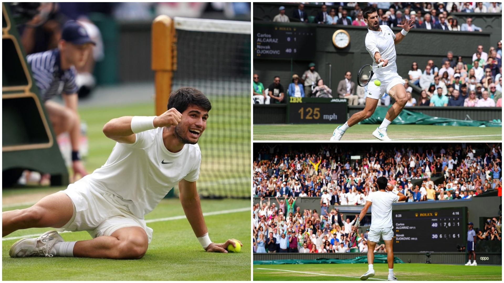Wimbledon 2023. Spaniolul Carlos Alcaraz l-a învins pe Novak Djokovic în finala turneului şi a ...