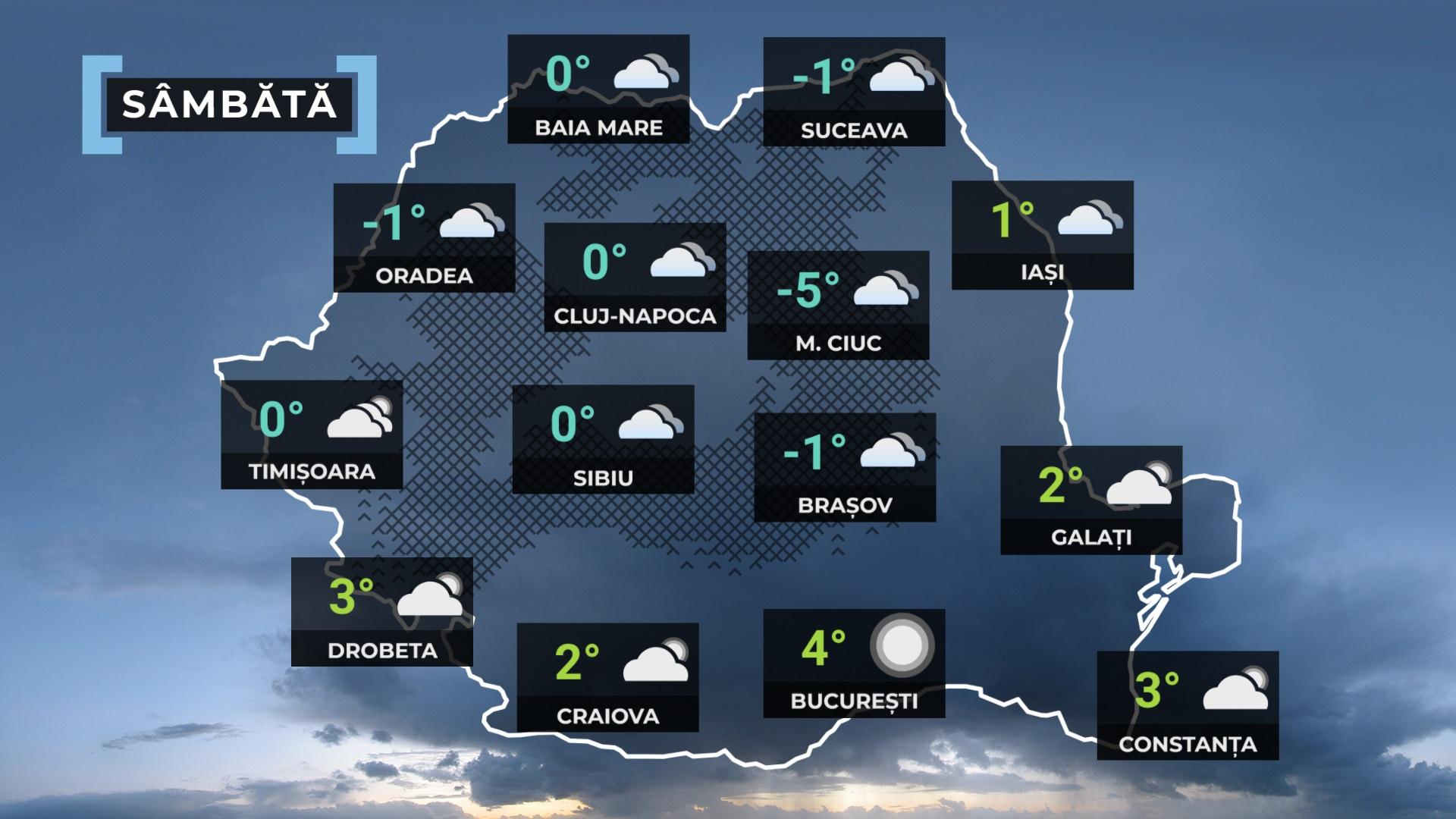 Vremea de mâine 13 ianuarie 2024. Zi mohorâtă, cu temperaturi scăzute ...